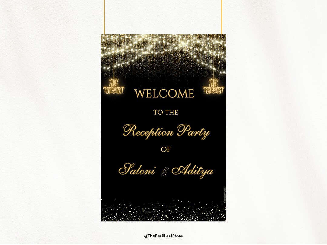Reception Welcome Board Sign as Entrance Sign for Reception Night ...