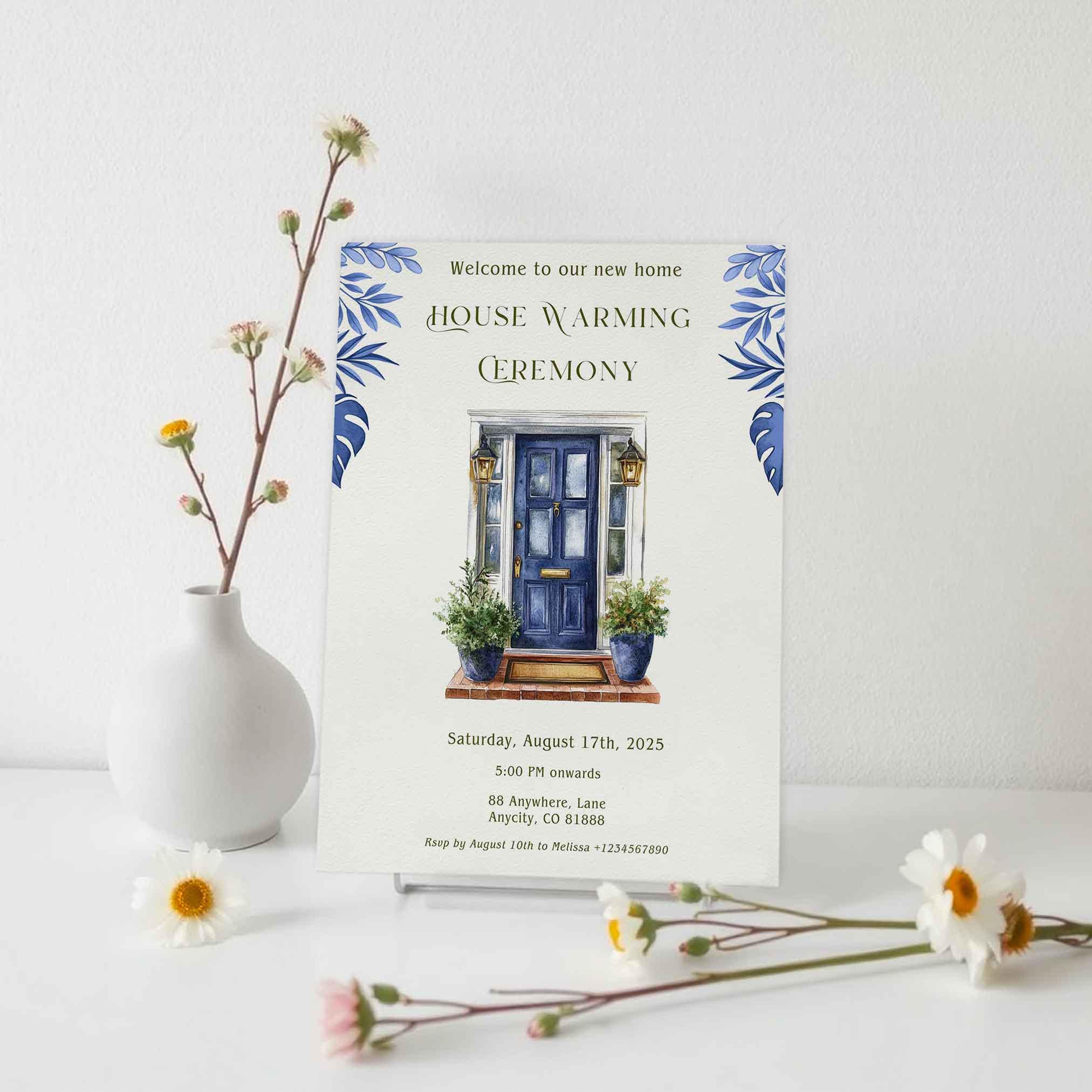 Online Housewarming Invitation Card Design Template, Housewarming Party ...