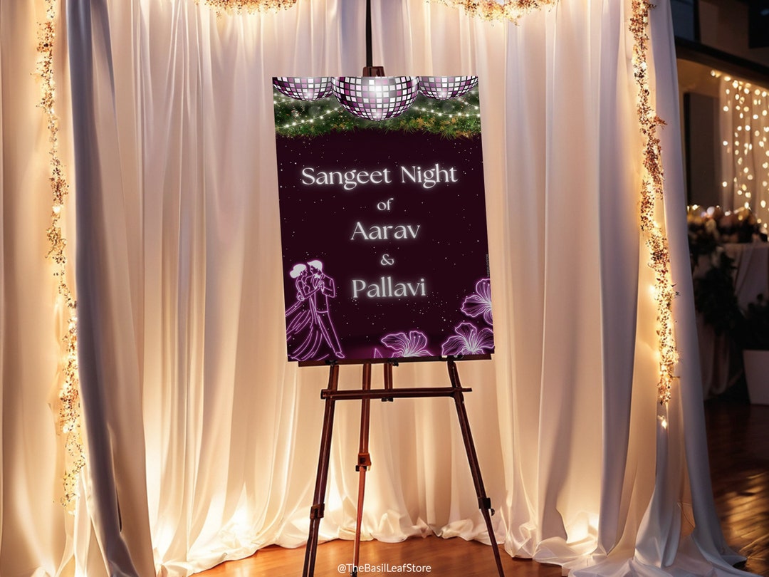Welcome Board Sangeet Night Neon Sign Board for Sangeet Night Indian ...
