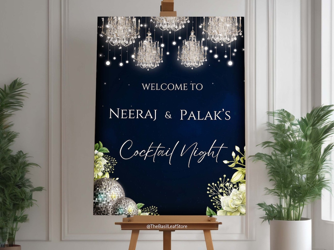 Indian Wedding Welcome Board for Sangeet Night Welcome Poster for ...