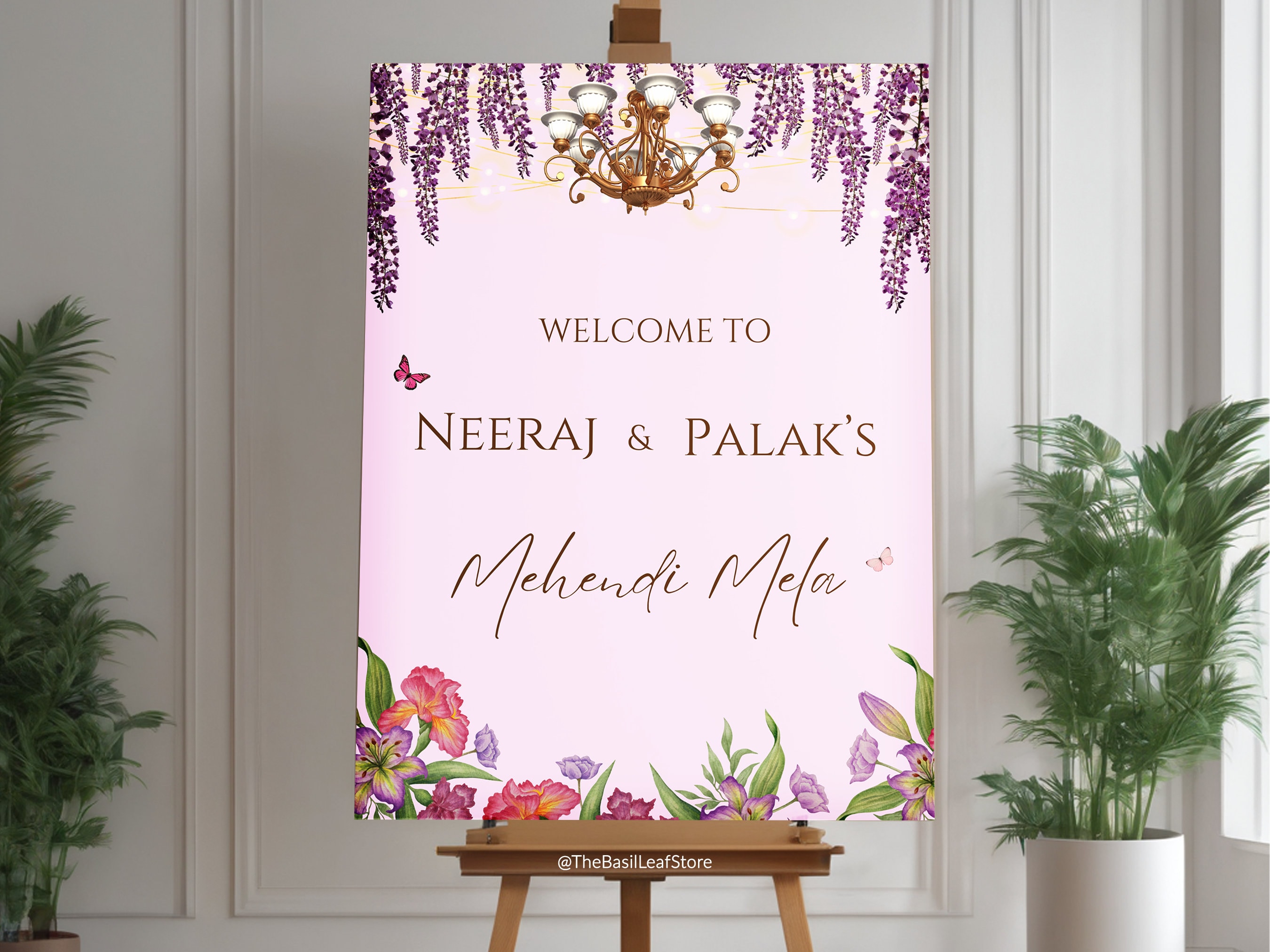 Indian Wedding Welcome Board for Mehndi Ceremony Welcome Signage for ...
