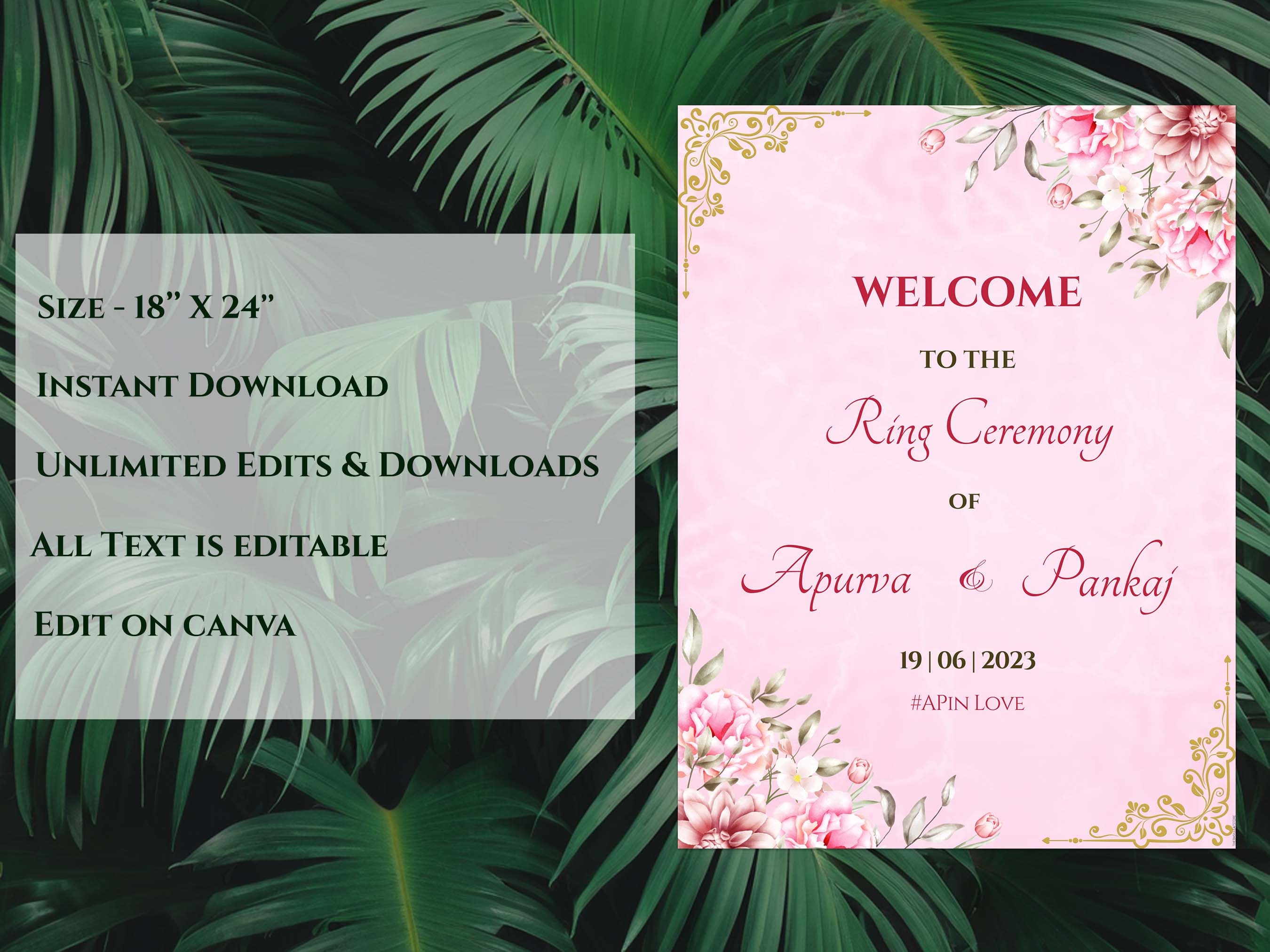 Engagement Welcome Board Ring Ceremony Board Engagement Poster ...