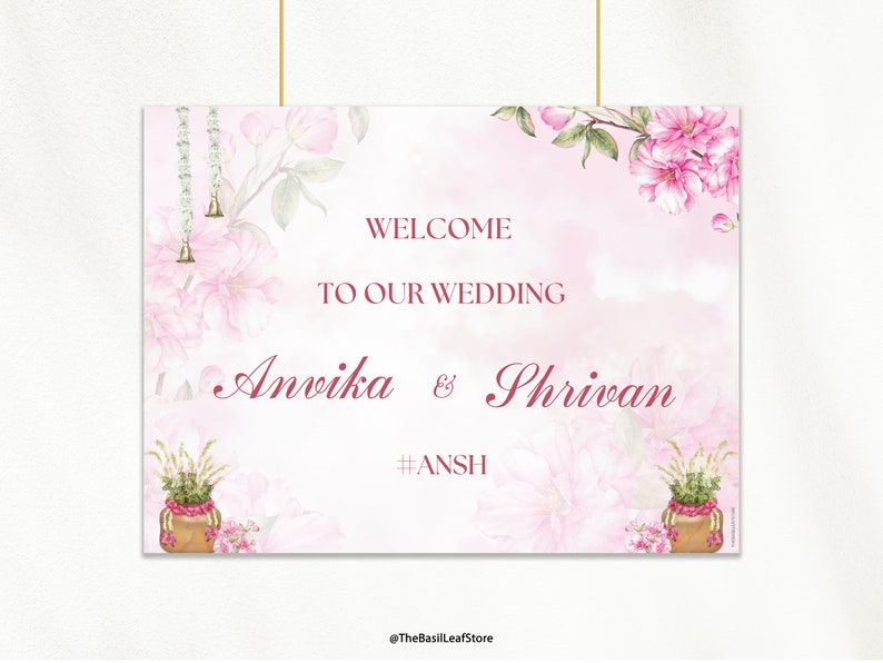 Wedding Welcome Sign Template as Entrance Sign for Indian Wedding as ...