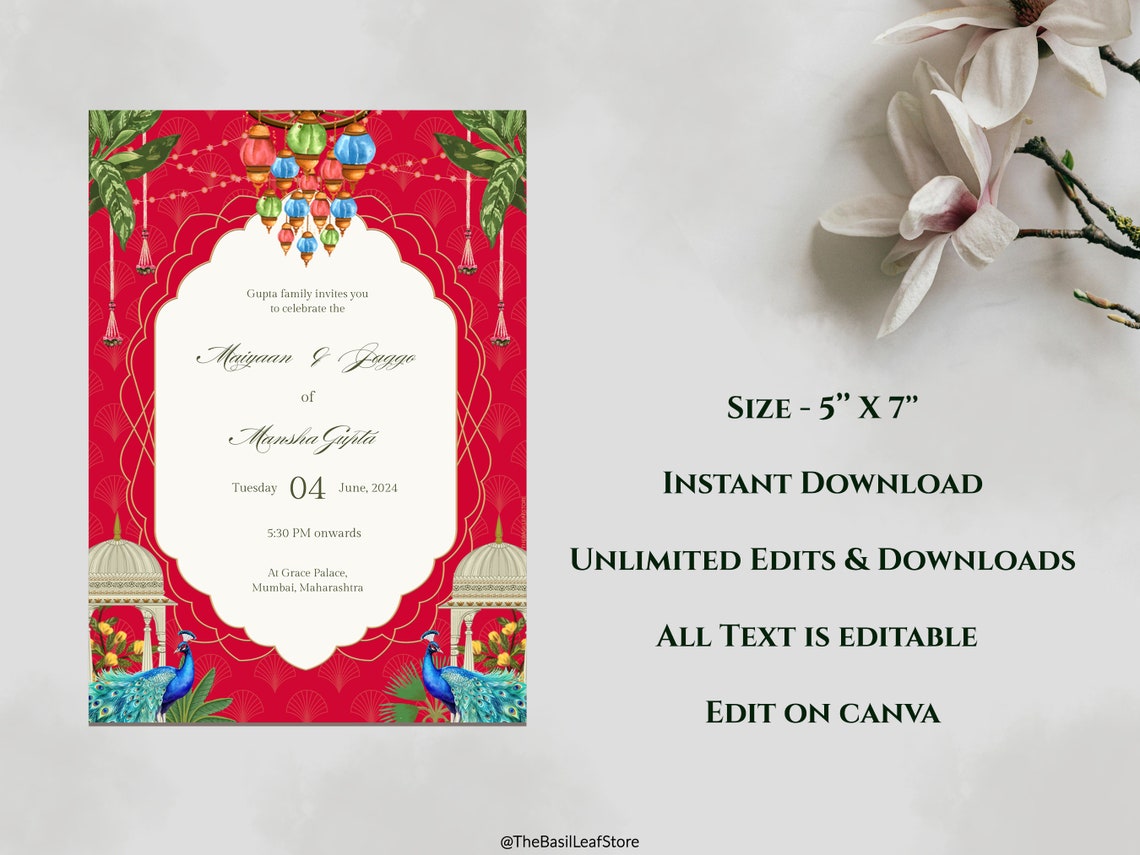 Traditional Indian Wedding Invitation Card as Hindu Wedding Invitation ...