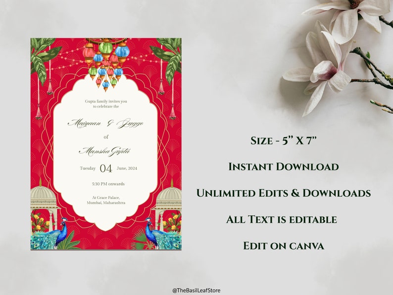 Traditional Indian Wedding Invitation Card as Hindu Wedding Invitation ...