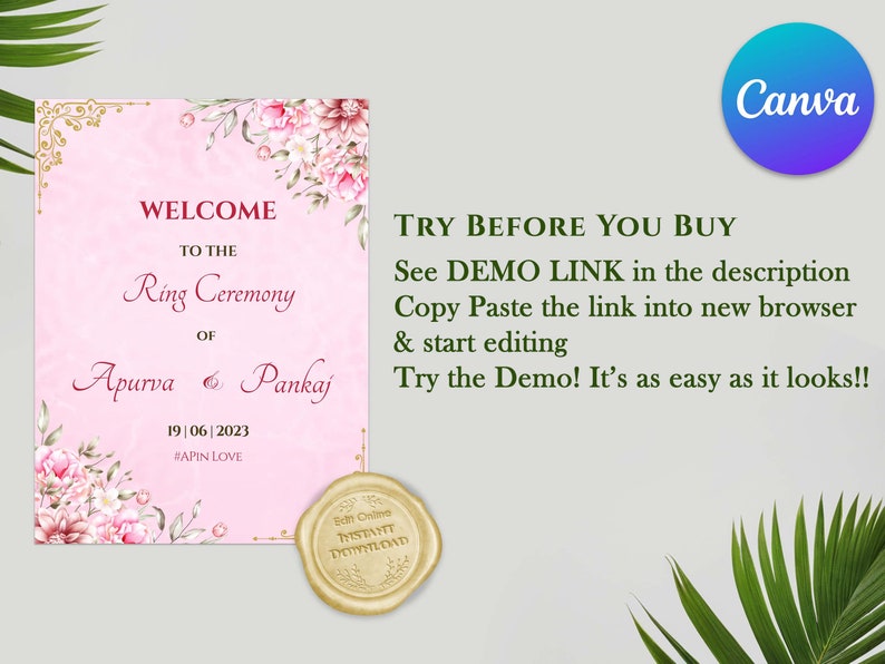 Engagement Welcome Board | Ring Ceremony Board | Engagement Poster ...