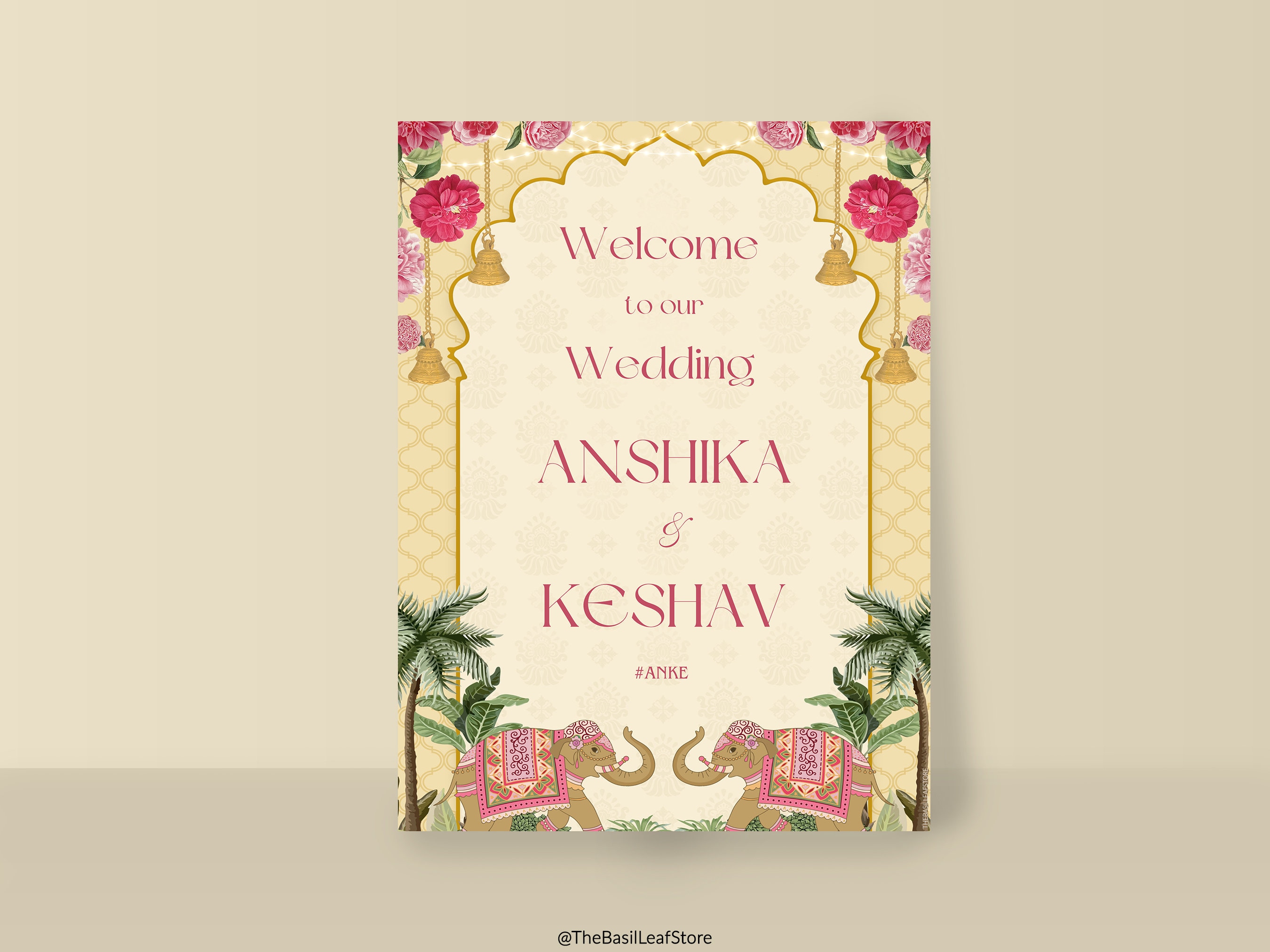 Indian Wedding Welcome Board Sign as Wedding Signage Entrance Sign ...