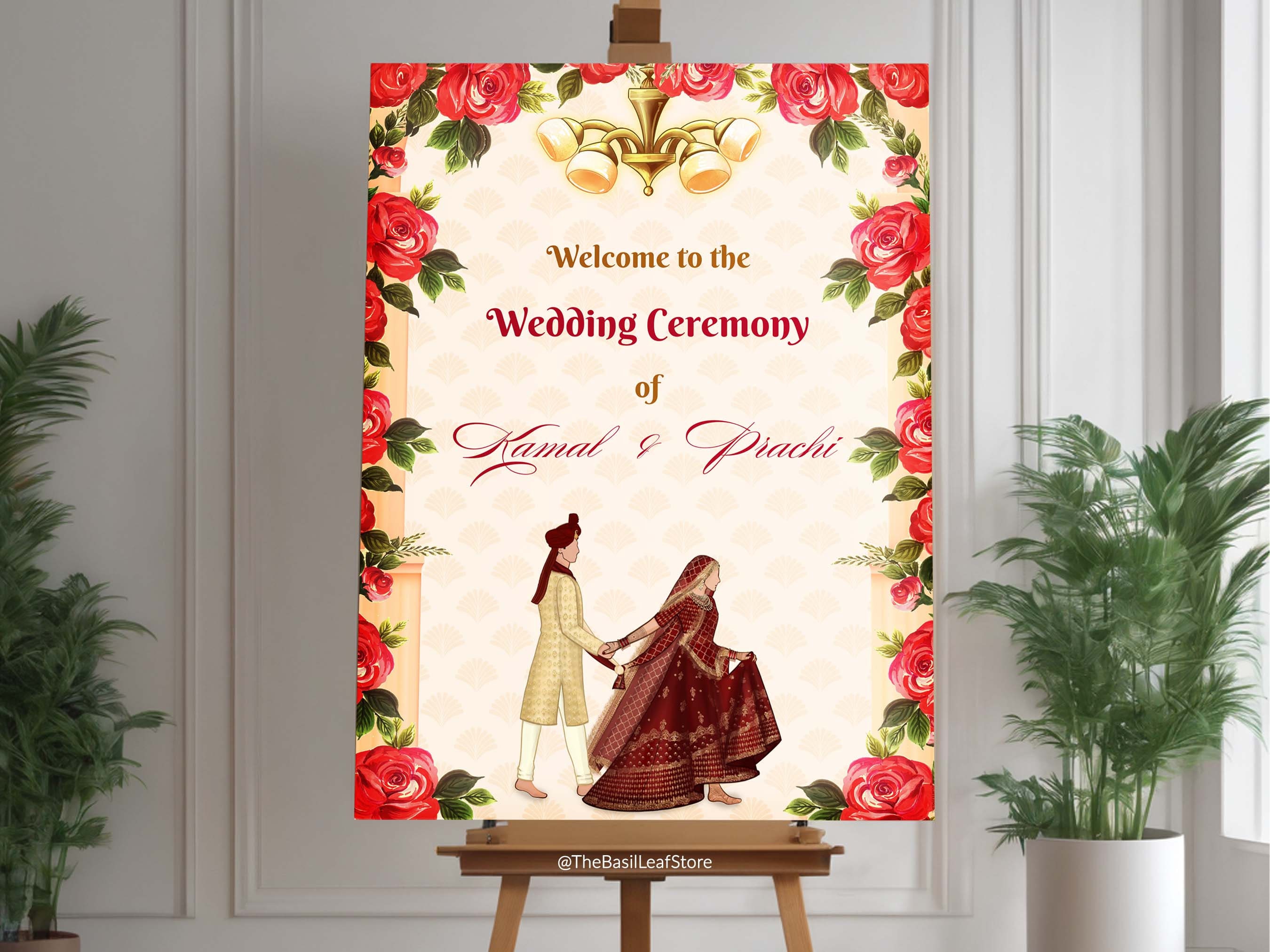 Hindu Wedding Welcome Sign as Indian Wedding Decor as Desi Wedding Sign ...