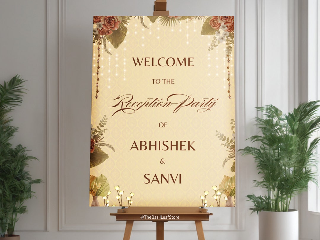 Reception Party Welcome Board | Reception Ceremony Sign | Reception ...