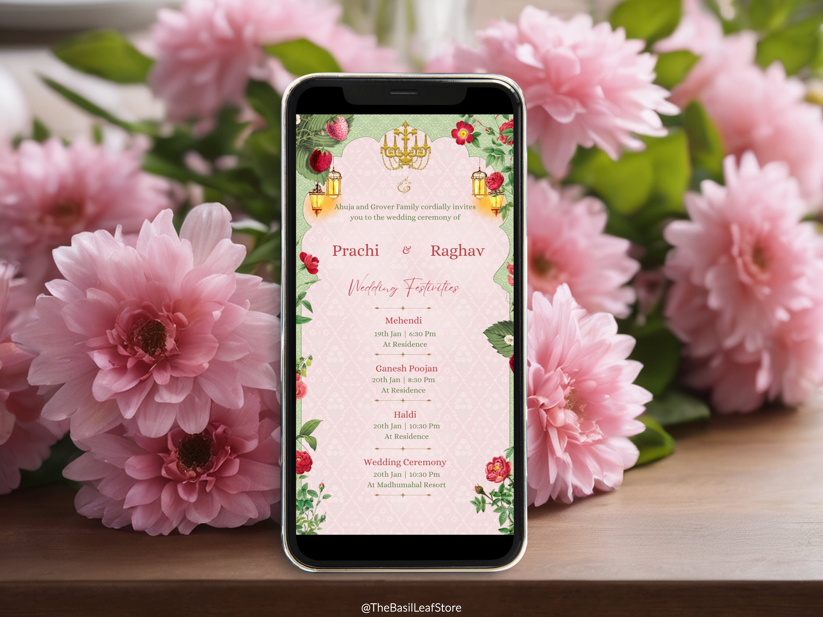 Pichwai Theme Wedding Invitation Traditional Wedding Invite Mughal ...