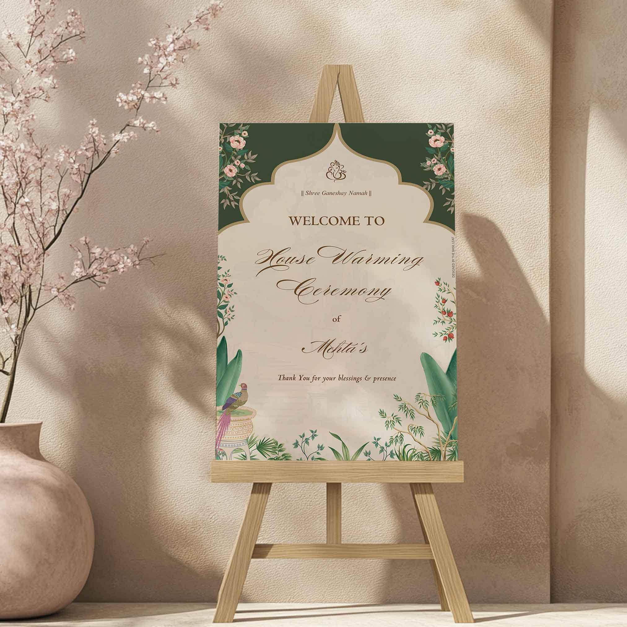 Griha Pravesh Welcome Sign Board, Indian Traditional Housewarming ...