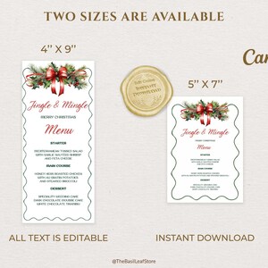 Christmas Menu Card for Christmas Party, Editable Online Christmas ...