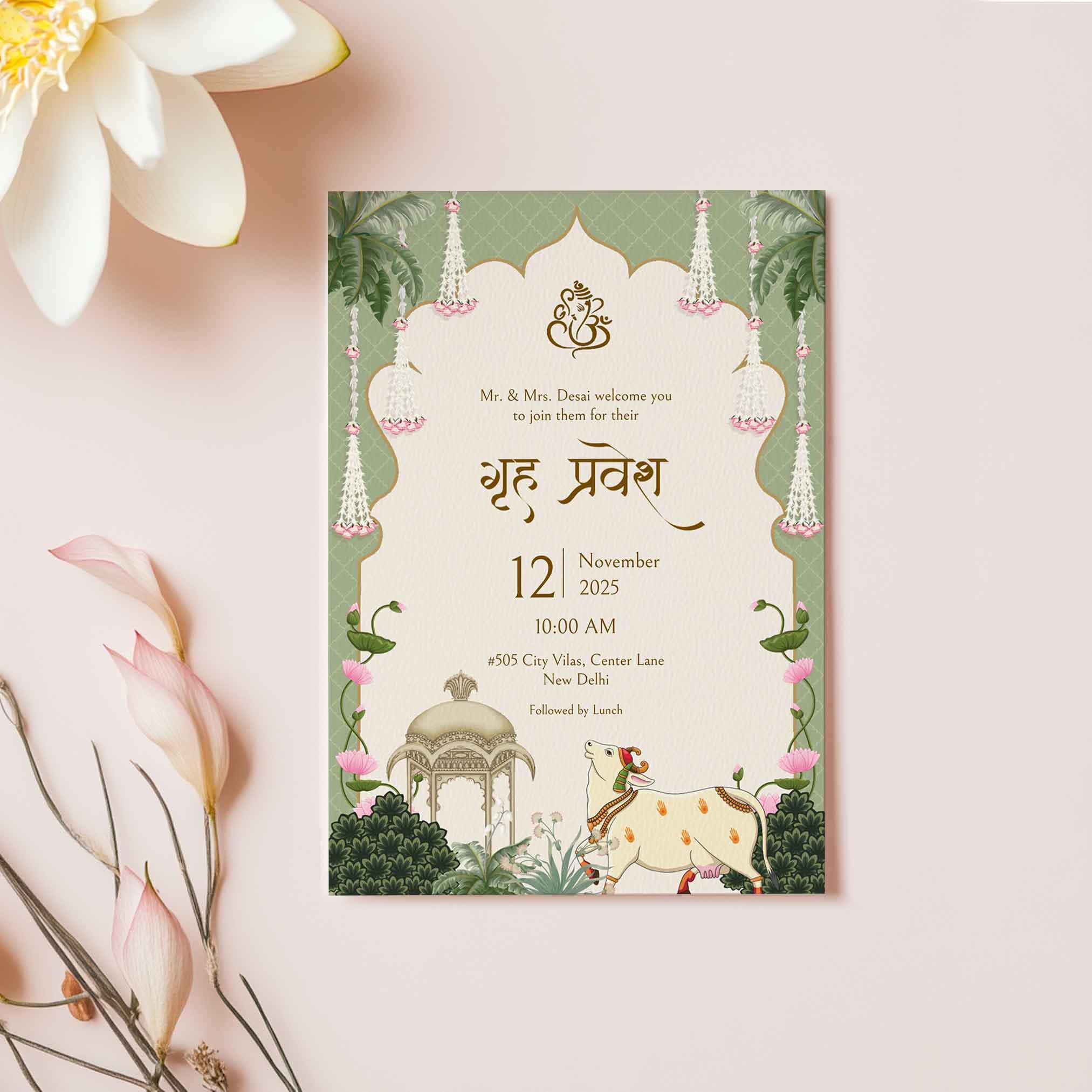 Grah Pravesh Invitation Card as Griha Pravesh Invitation Template ...