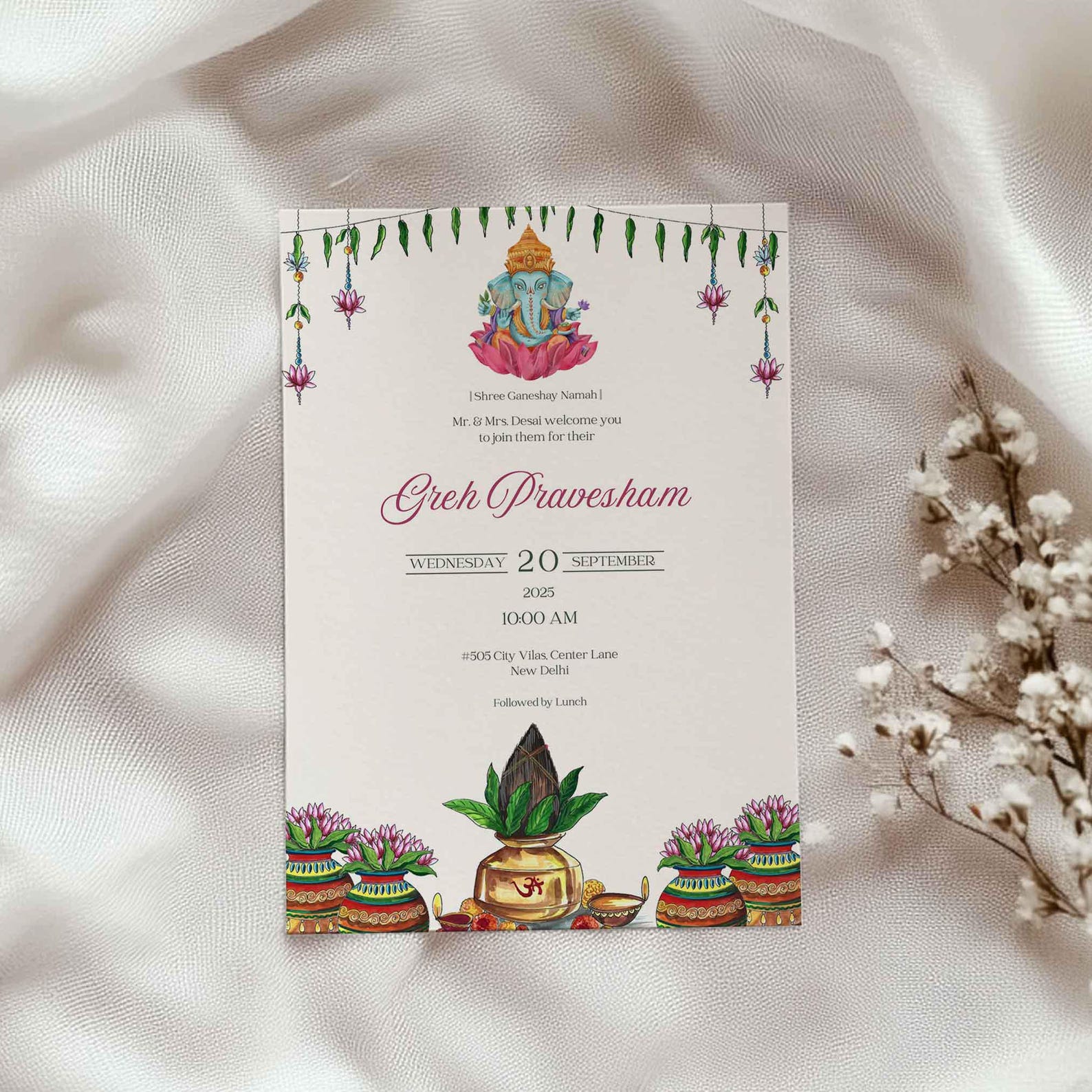 Grah Pravesh Invitation Card as Griha Pravesh Invitation Template ...