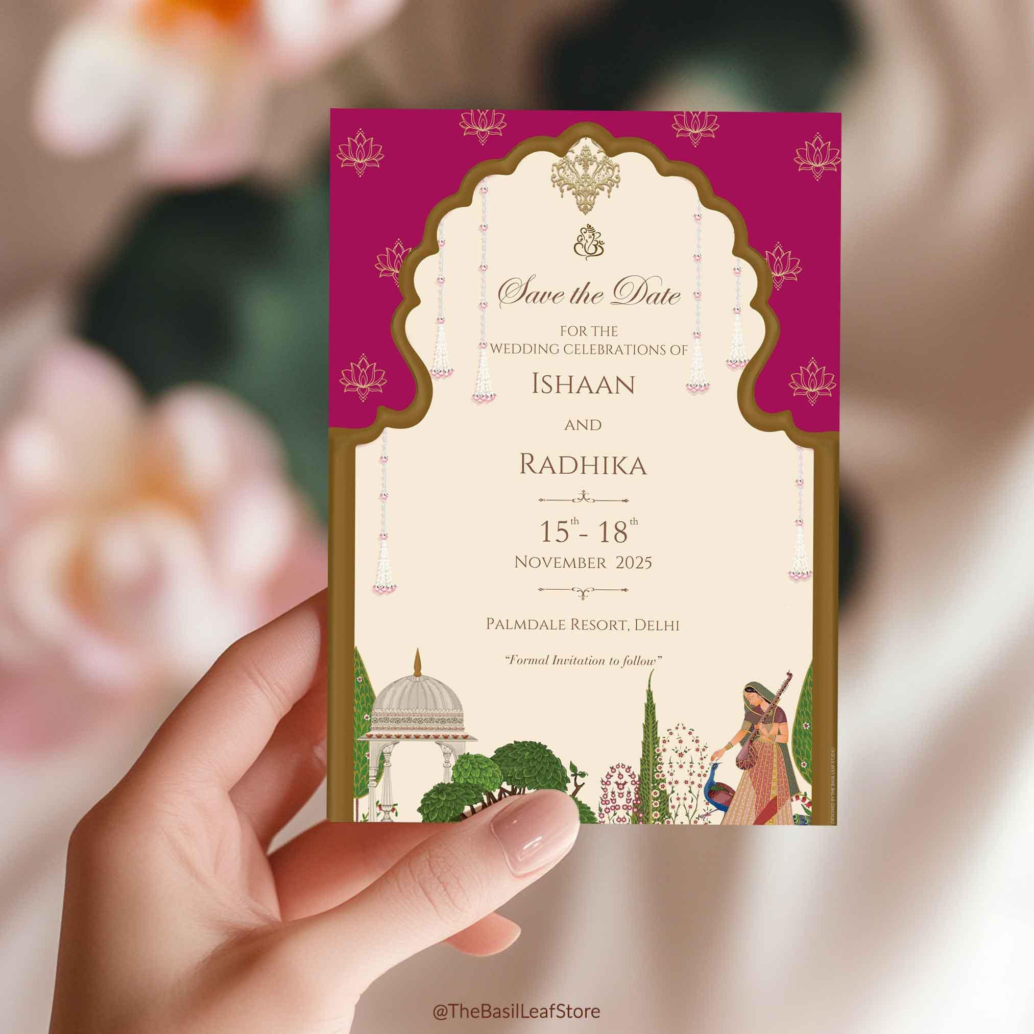 Mughal Wedding Invite Modern Indian Wedding Card Design Elegant ...