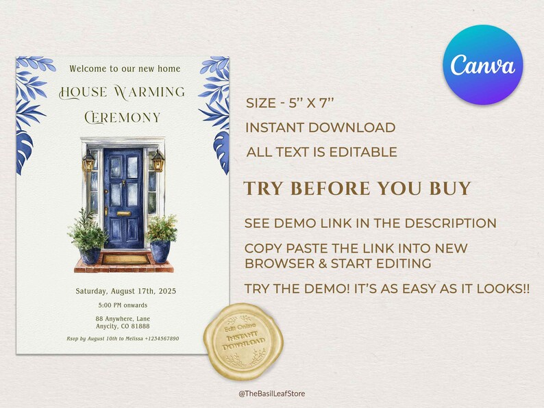 Online Housewarming Invitation Card Design Template, Housewarming Party ...