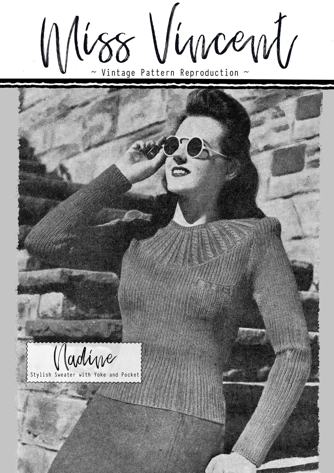 Nadine Vintage 1940s Knitting Pattern - Etsy