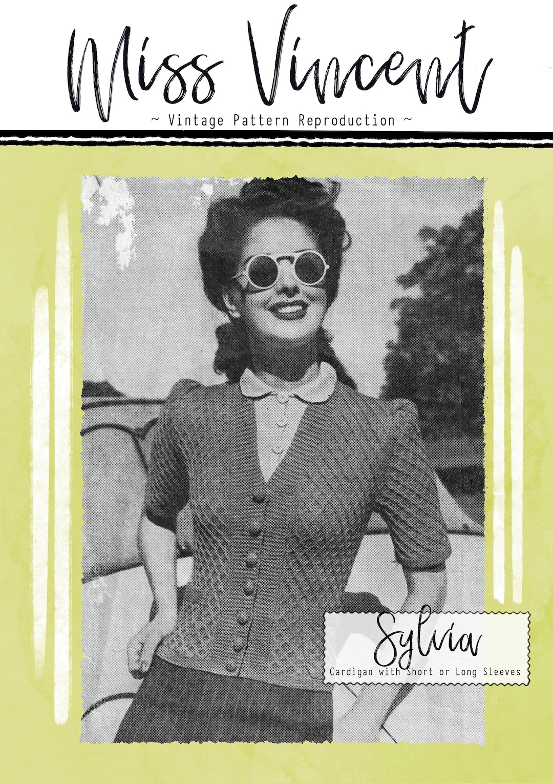 Sylvia Vintage 1940s Cardigan Knitting Pattern - Etsy