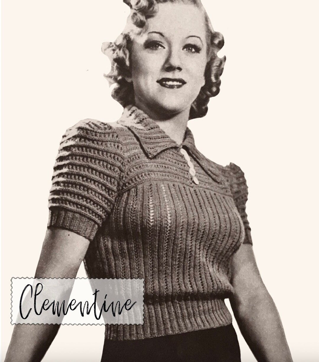 Clementine Vintage 1930s Knitting Pattern - Etsy