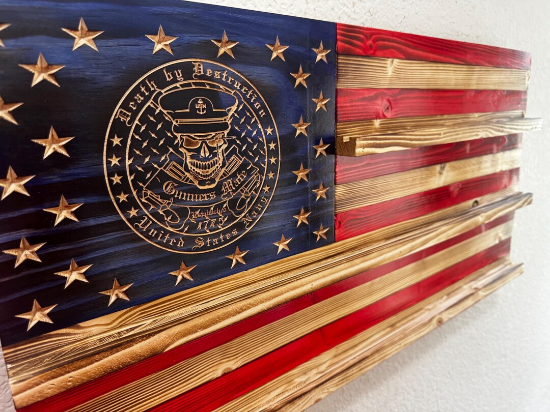 Chief Gunner’s Mate Challenge Coin Holder, Navy Coin Display Flag, US ...