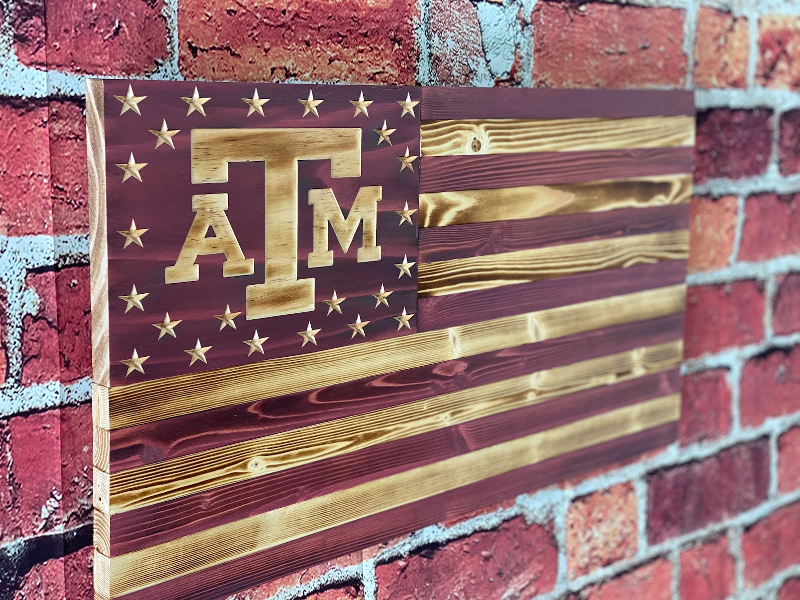 Texas A&M Aggies Wooden Flag, Rustic TAMU Wall Art, Aggie Gift, Texas ...