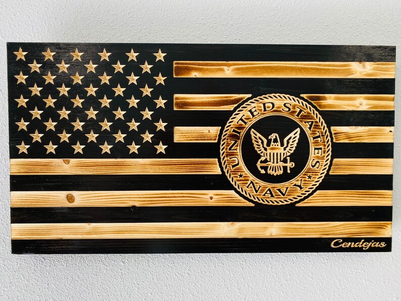 United States Navy Wooden Flag, US Navy Wall Art, Navy Gift, Military ...