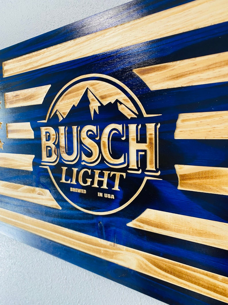 Rustic Busch Light Wooden Flag - Etsy