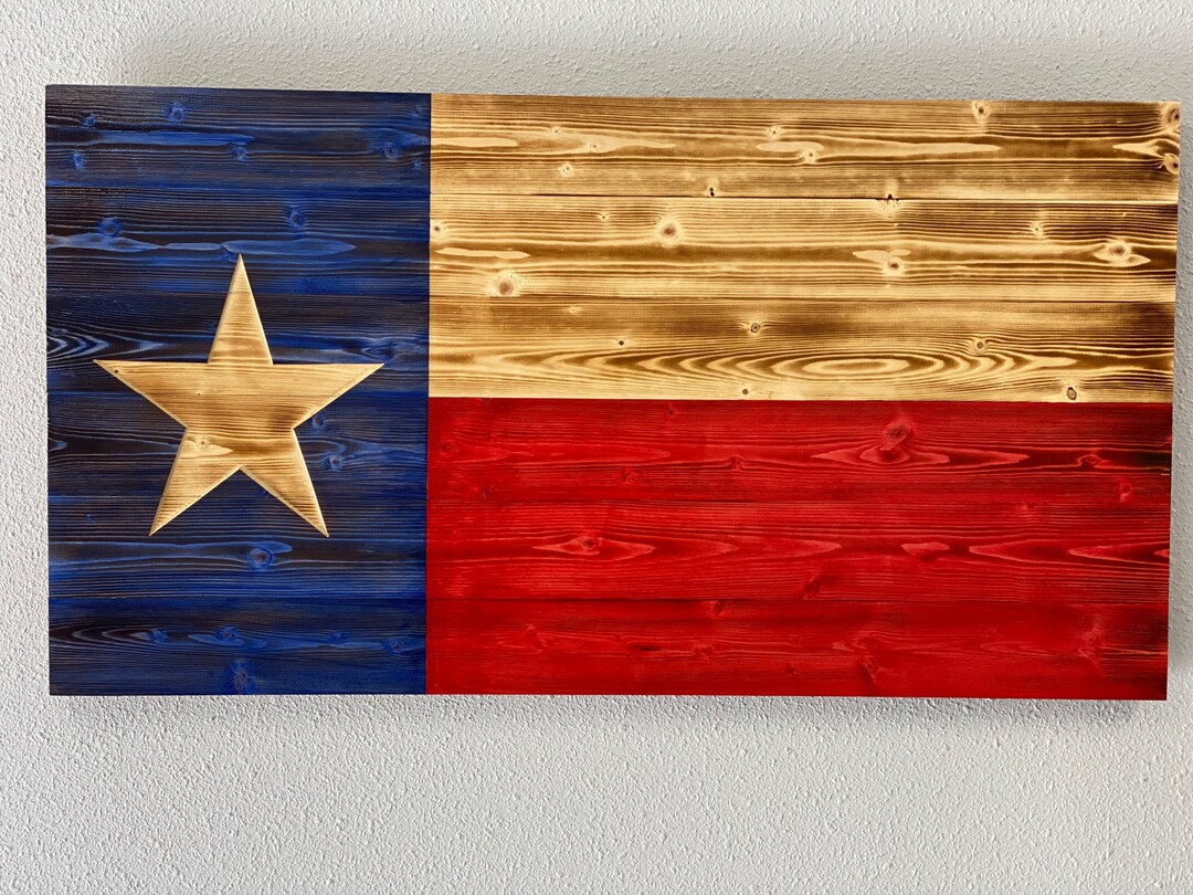 Lone Star Texas Carved Wooden Flag - Etsy