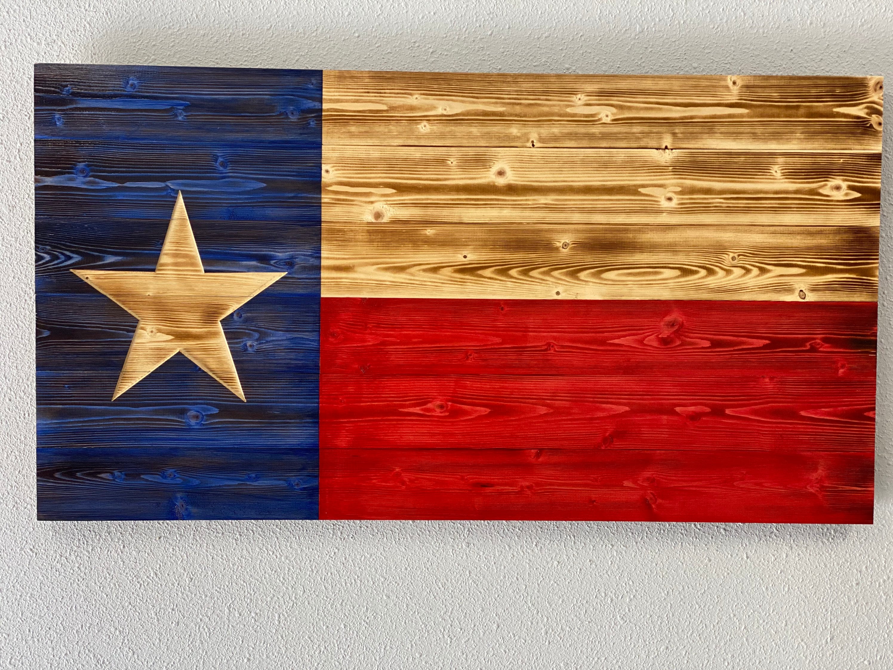 Texas Wooden Flag Lone Star Carved, Rustic Texas Flag Wall Art, Lone ...