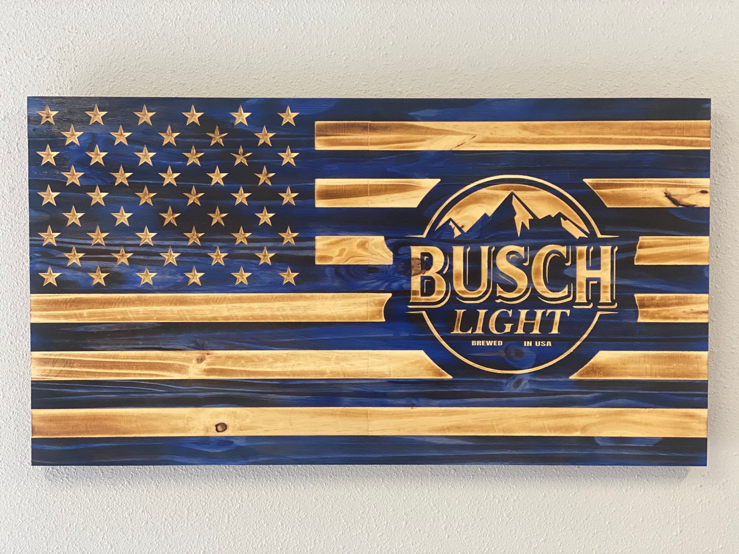 Rustic Busch Light Wooden Flag - Etsy