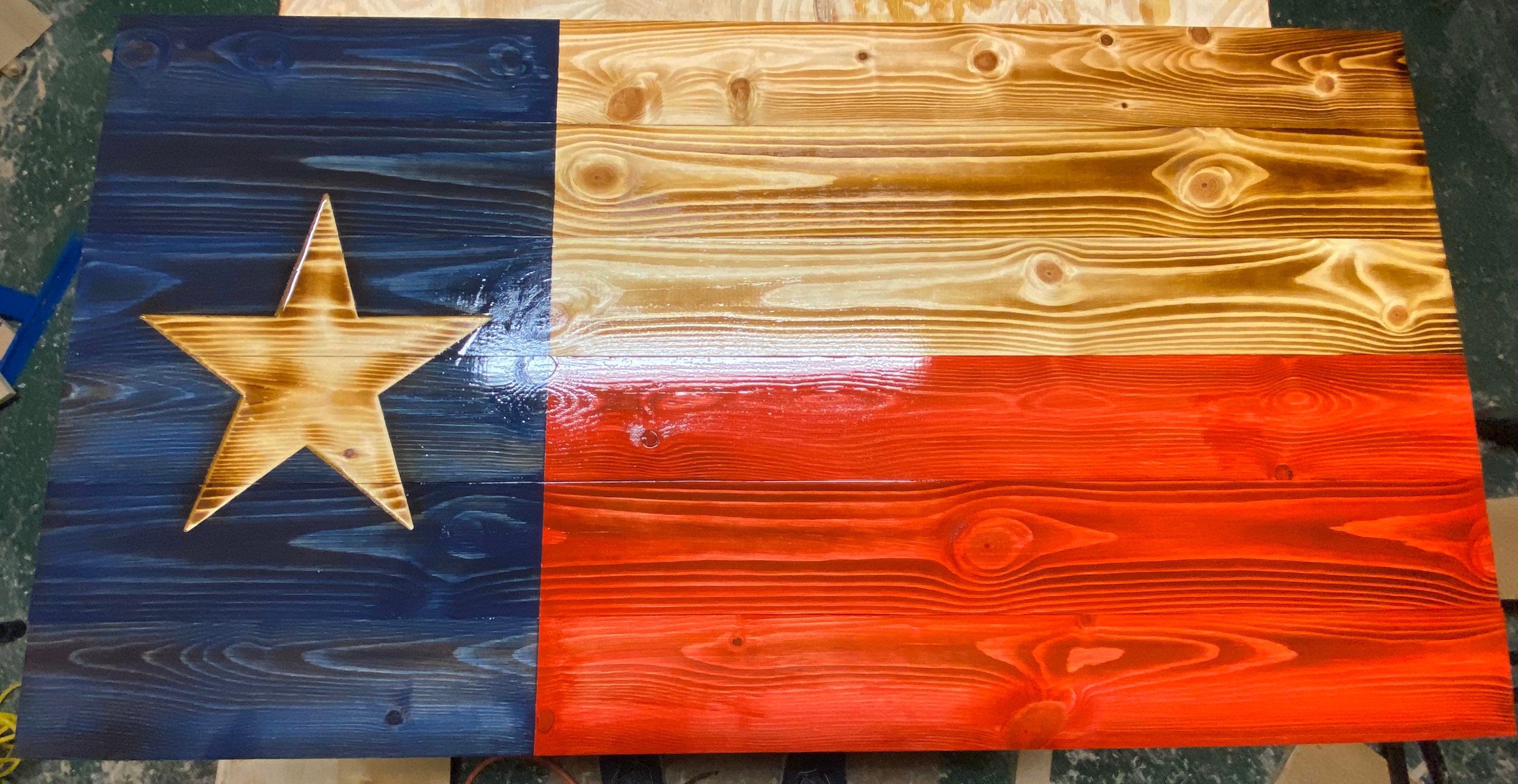 Lone Star Texas Carved Wooden Flag | Etsy