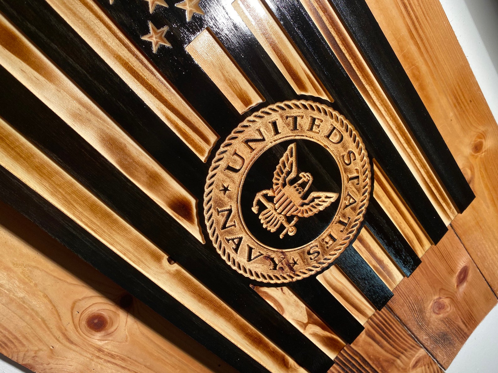 United States Navy Wooden Flag, US Navy Wall Art, Navy Gift, Military ...
