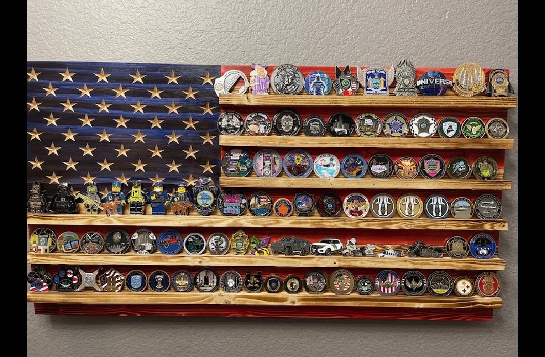 Rustic American Challenge Coin Flag - Etsy
