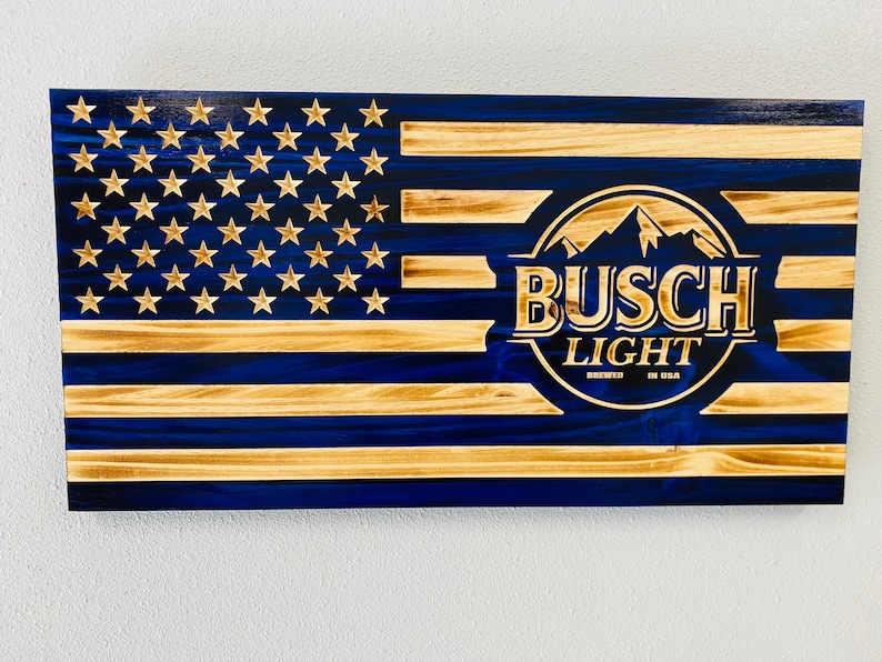 Rustic Busch Light Wooden Flag - Etsy
