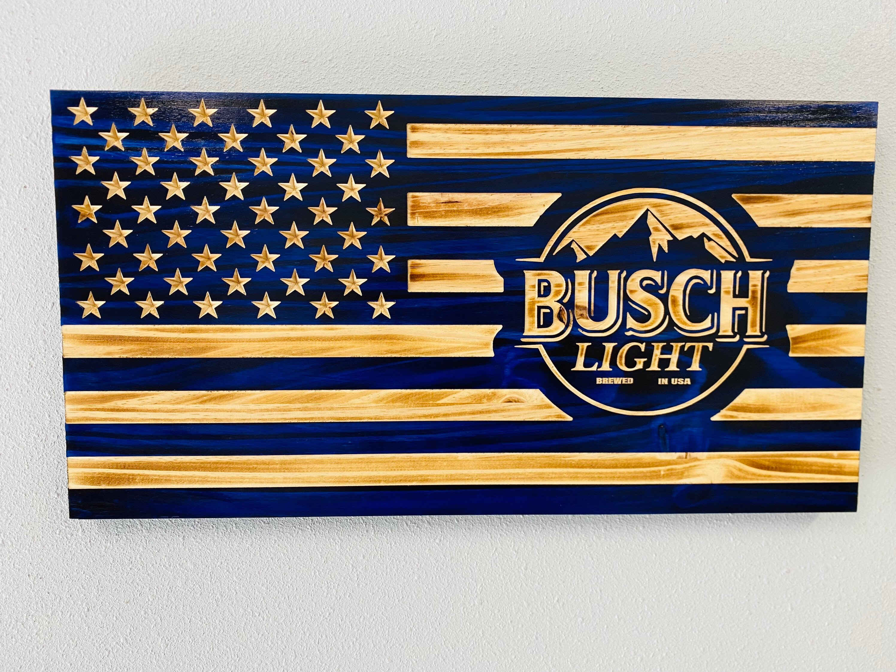Rustic Busch Light Wooden Flag - Etsy