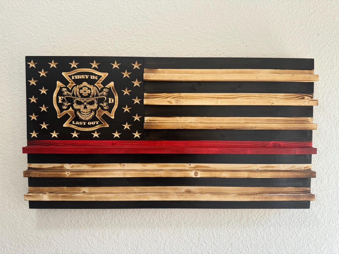 Rustic Firefighter Challenge Flag Coin Holder - Etsy