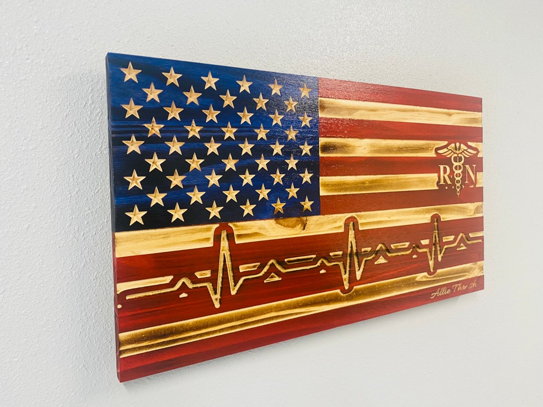 Registered Nurse Wooden Flag, RN Wall Art, Nurse Gift, Nurse Graduation ...