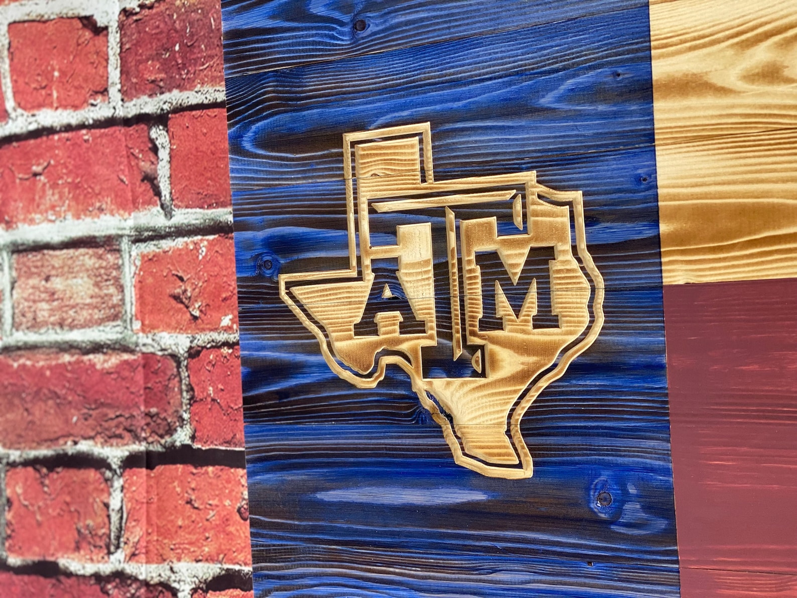 Texas A&M Rustic Aggies Wooden Flag - Etsy