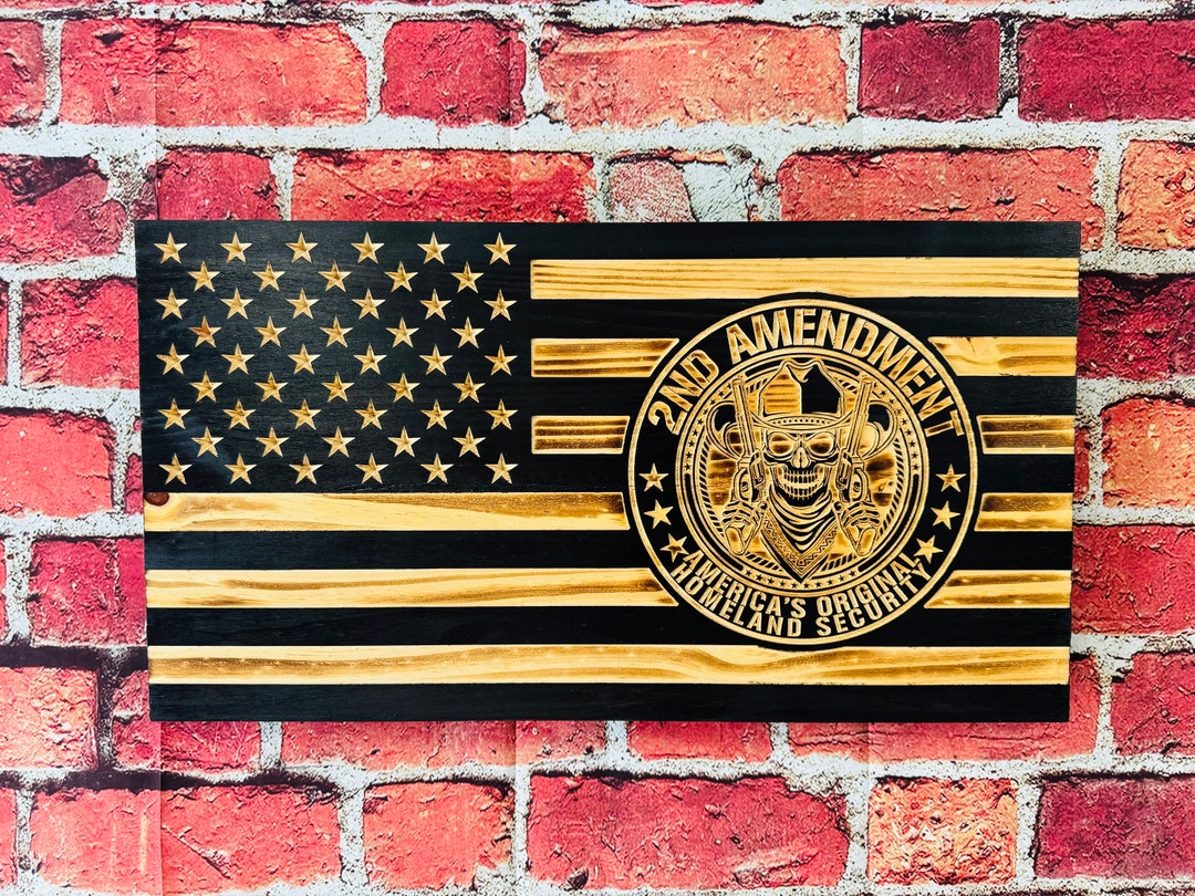 Rustic 2nd Amendment Wooden Flag - Etsy