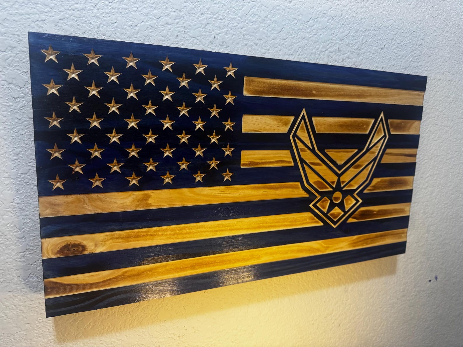 United States Air Force Wooden Flag, USAF Wall Art, Air Force Gift ...