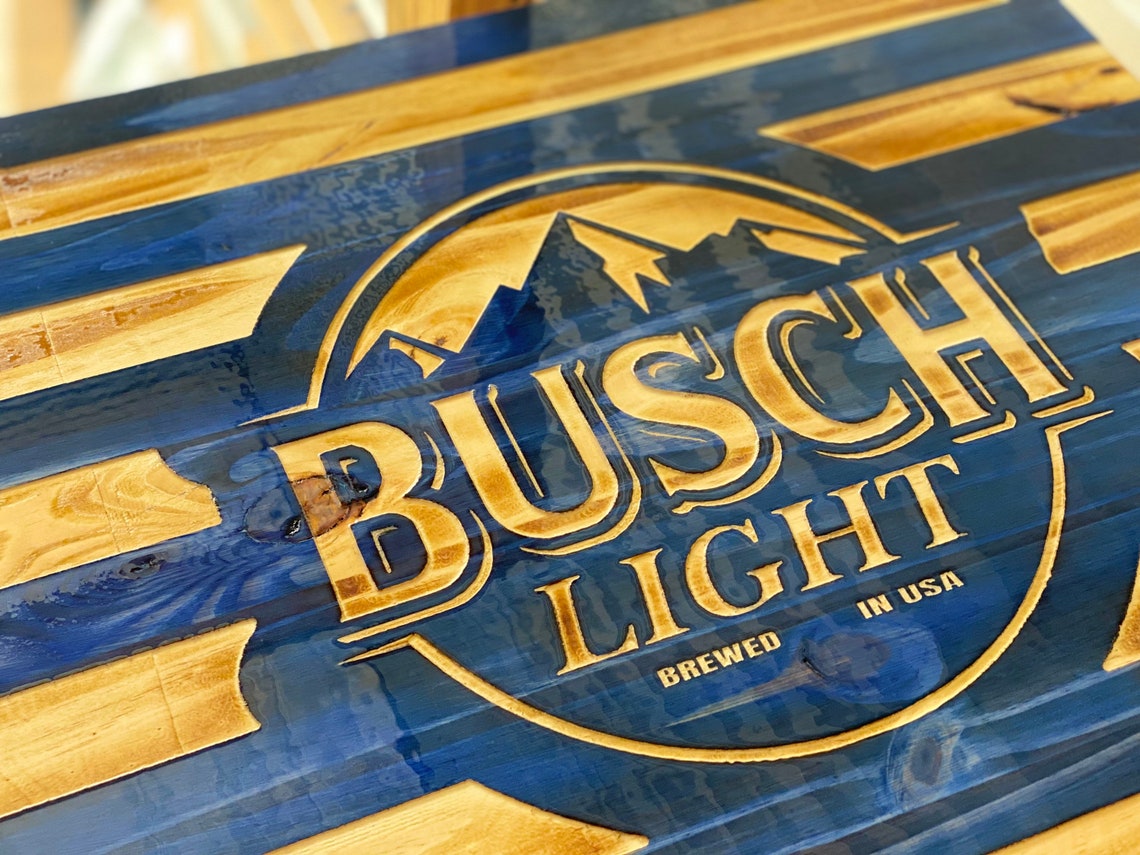 Rustic Busch Light Wooden Flag - Etsy