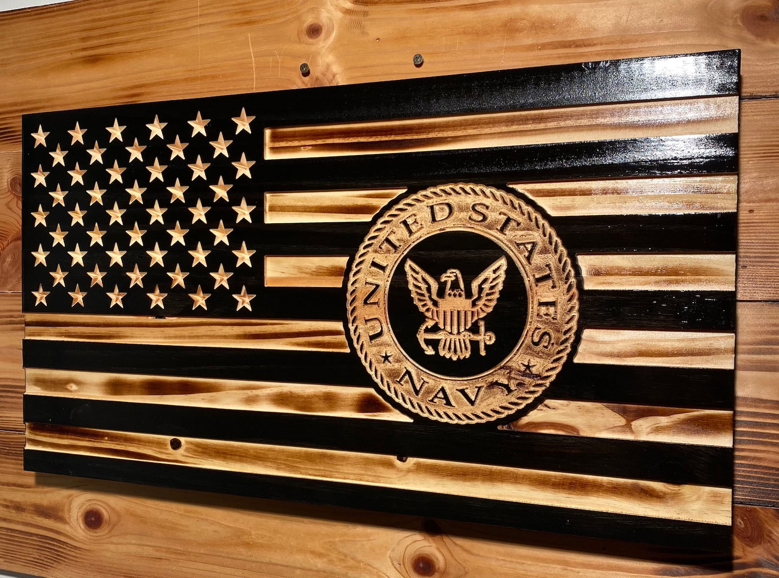 United States Navy Wooden Flag, US Navy Wall Art, Navy Gift, Military ...