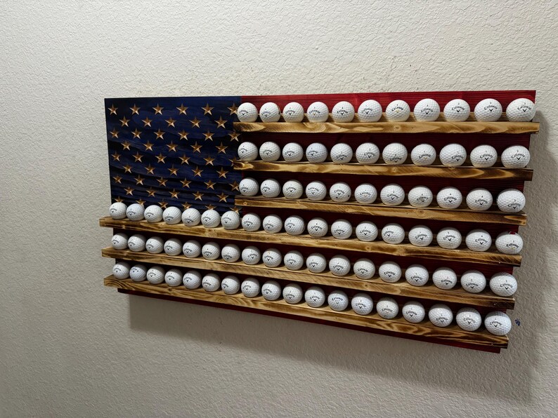 Rustic Wooden Golfball Display Flag - Etsy
