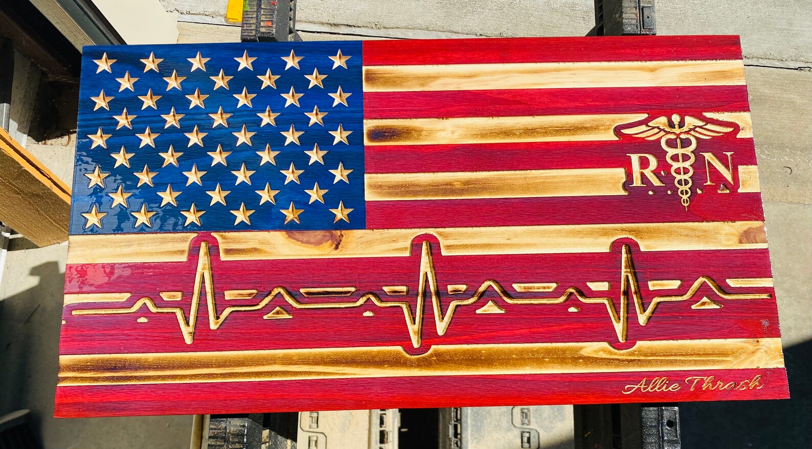 Registered Nurse Wooden Flag, RN Wall Art, Nurse Gift, Nurse Graduation ...
