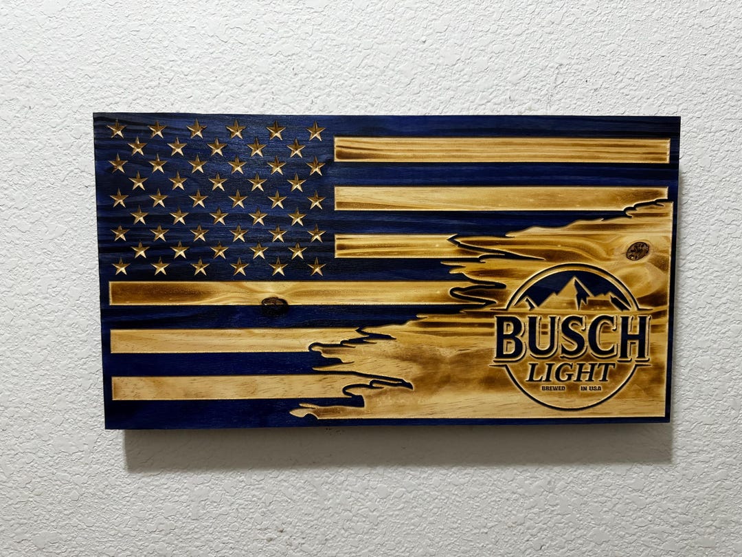 Rustic Tattered Busch Light Wooden Flag - Etsy
