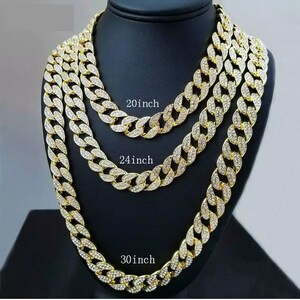 15mm Cuban Link Chain for Men Rhinestone Women Unisex Jewelry - Etsy
