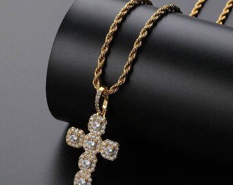 Iced Out Cross Chain - Etsy
