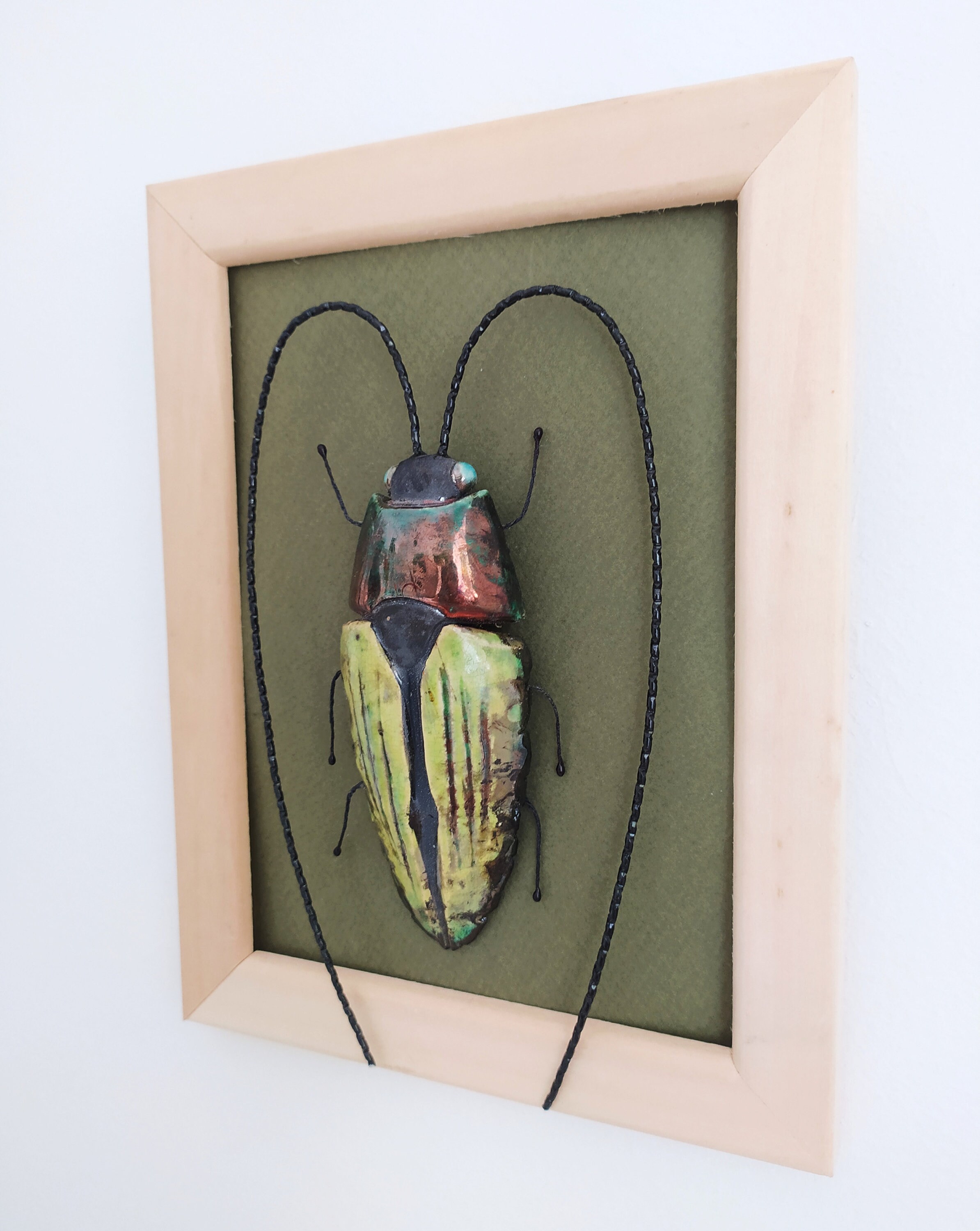 Ceramic beetle framed. Large ceramic beetle brooch. Beetle | Etsy