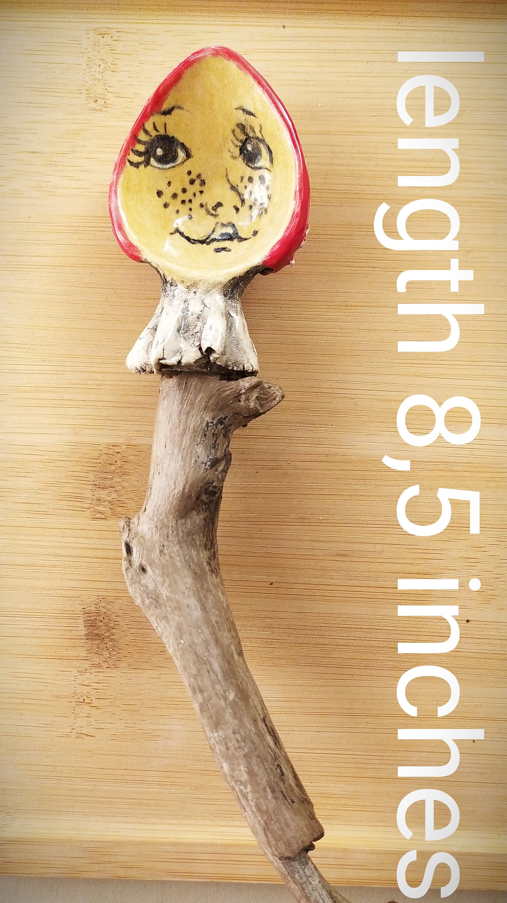 Large Ceramic Spoons With Wooden Handle Handmade. Magic Mushroom-spoon ...