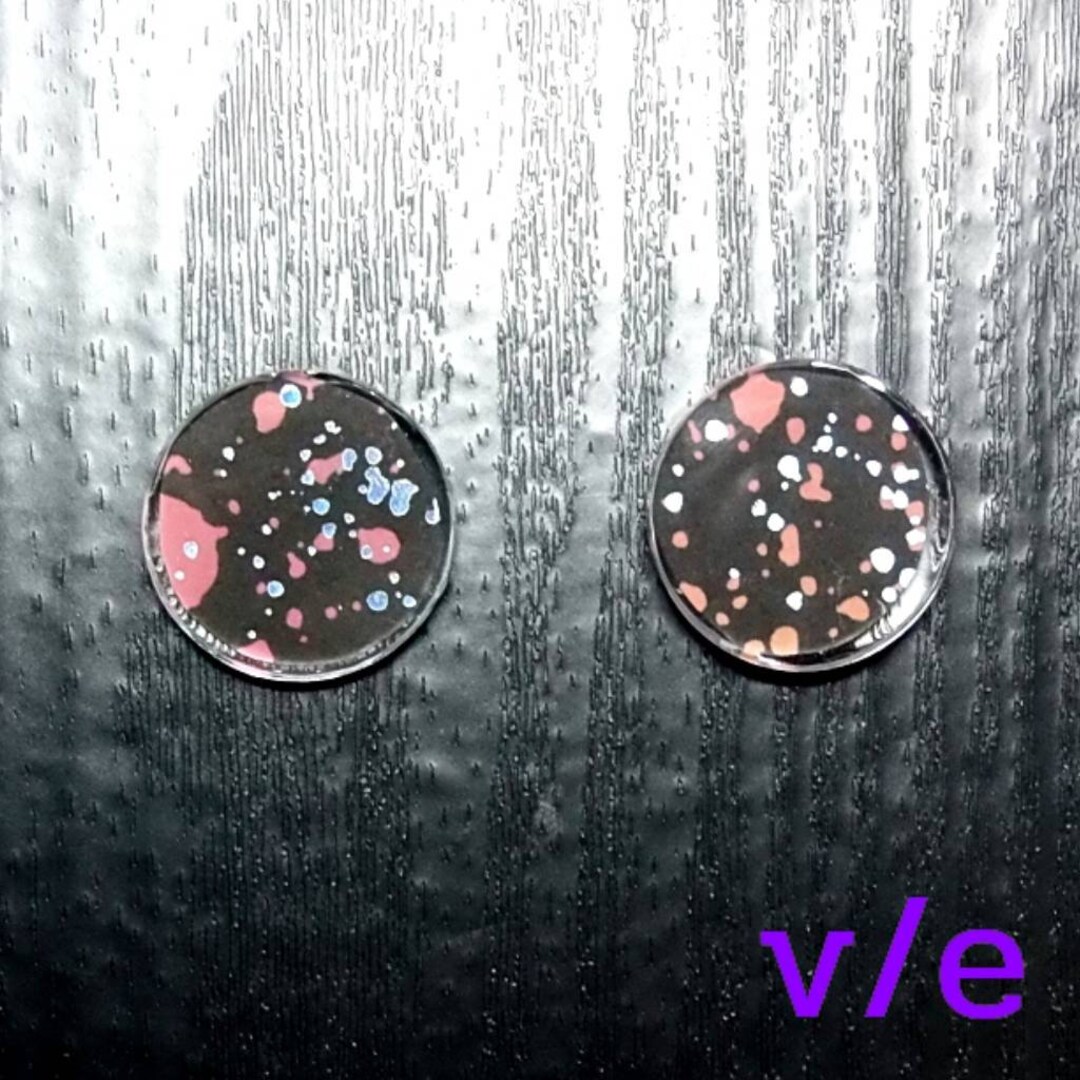 Red Orange & Metallic Iridescent Silver Paint Splatter Acrylic - Etsy